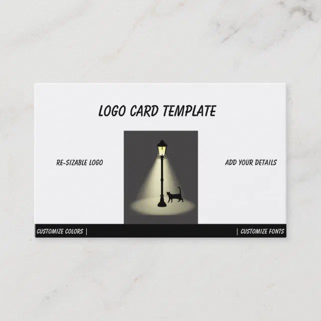 Street Light Cat Logo Business Card | Zazzle