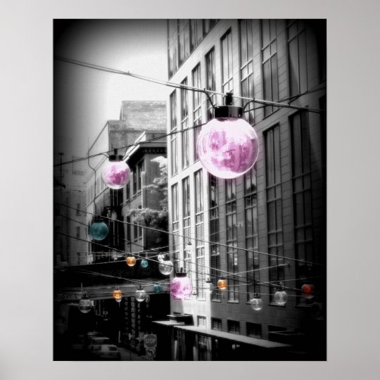 Street Light Globes Urban Art Poster | Zazzle.com