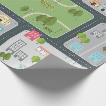 Street Road Map Matte Wrapping Paper | Zazzle