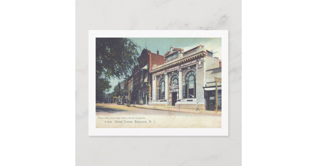 Street Scene, Bayonne, New Jersey Vintage Postcard | Zazzle