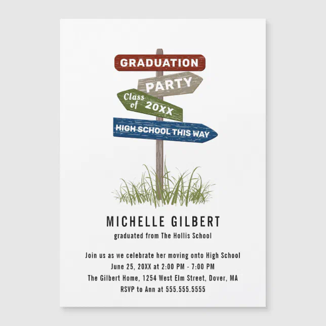 Street Sign 8th Grade Gradution Party Invitation | Zazzle