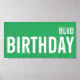 Street Sign Birthday Boulevard Decoration Sign | Zazzle