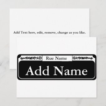 Street Sign Blank, Add Name, Rue Name Postcard | Zazzle