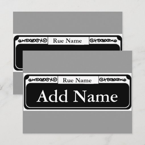 Street Sign Blank, Add Name, Rue Name Postcard | Zazzle