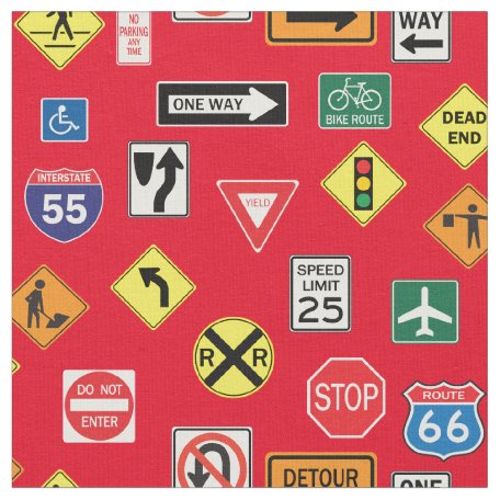 Street Signs Road Trip RV Fabric | Zazzle