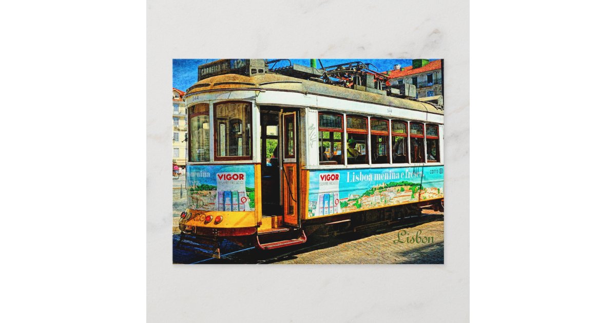Street Tram in Lisbon Postcard | Zazzle