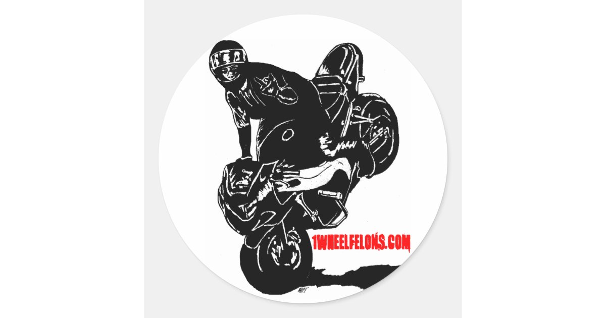 Streetbike stunt stickers F-U, 1wheelfelons.com | Zazzle