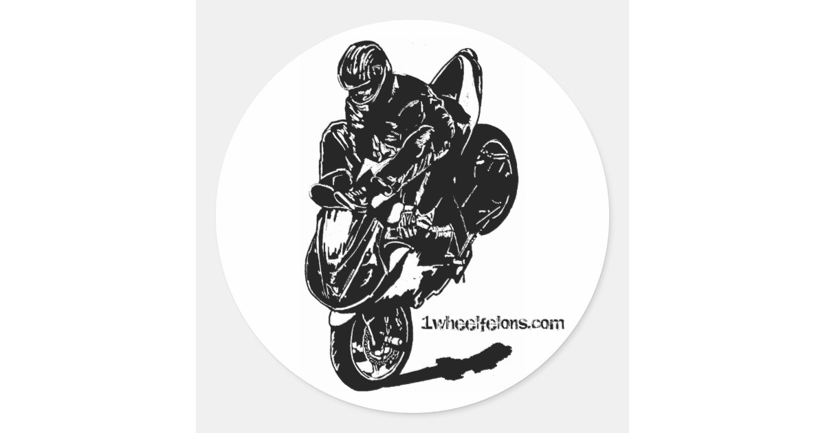 Streetbike stunt stickers stoppie 1wheelfelons.com | Zazzle