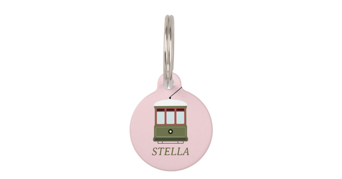STREETCAR (PINK) PET ID TAG | Zazzle