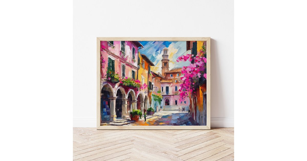 Streets of Italy Modern Abstract Art Poster | Zazzle