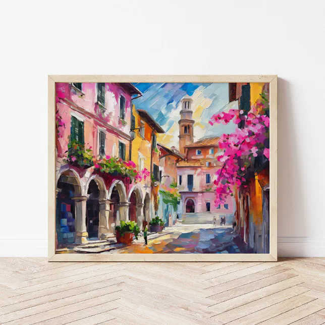 Streets of Italy Modern Abstract Art Poster | Zazzle