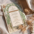 Strelitzia Wedding Invitations Art Nouveau Mucha | Zazzle
