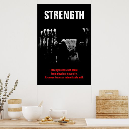 Strength Bodybuilding Training Motivational Poster | Zazzle