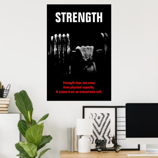 Strength Bodybuilding Training Motivational Poster | Zazzle