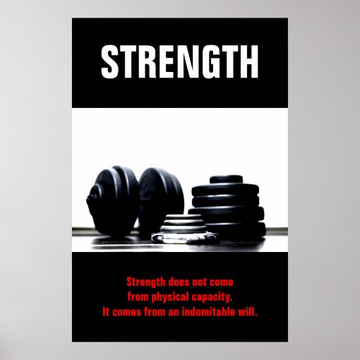Strength Bodybuilding Training Motivational Poster | Zazzle