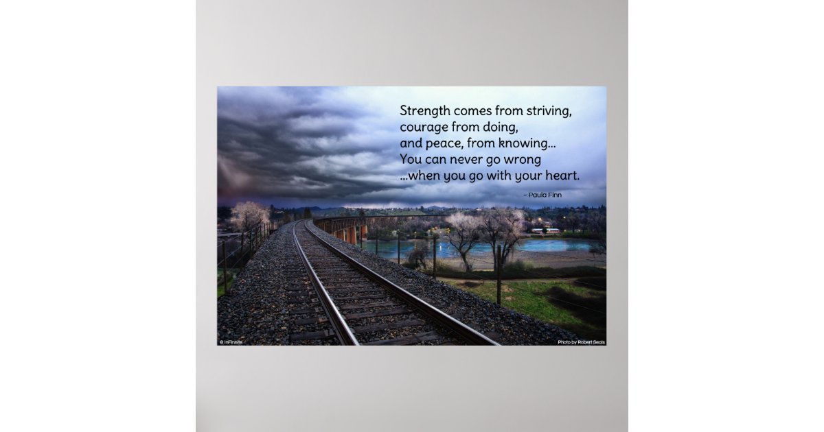 Strength comes from striving...Motivational poster | Zazzle
