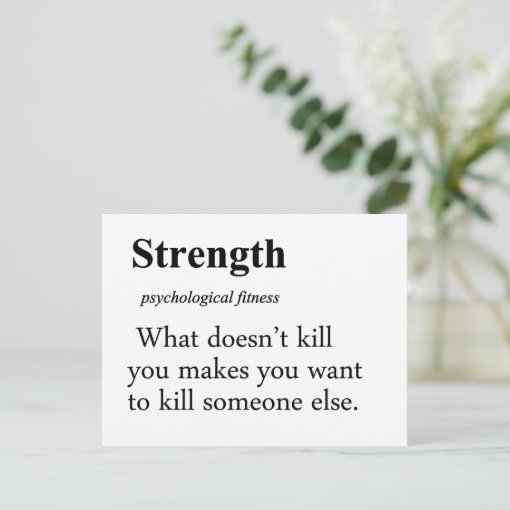 Strength Definition Postcard | Zazzle