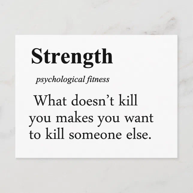 Strength Definition Postcard | Zazzle