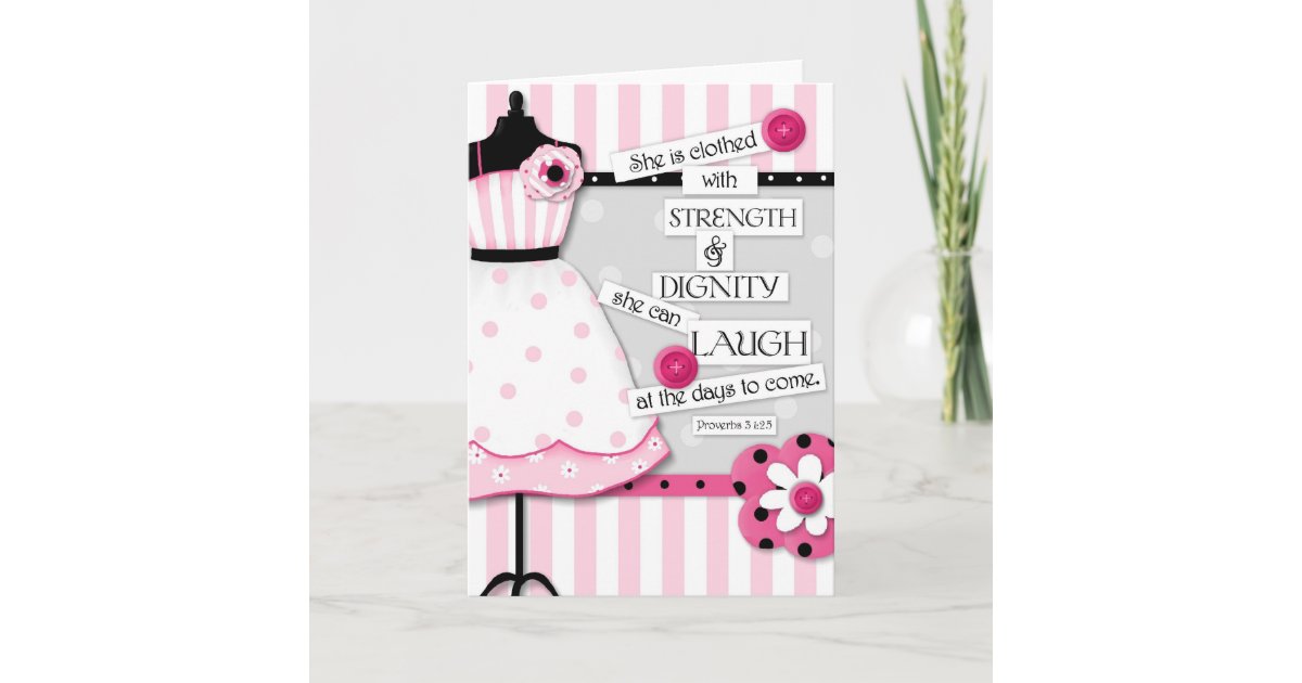 Strength & Dignity Scripture Encouragement Card | Zazzle