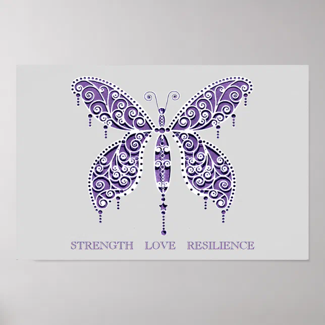 STRENGTH - LOVE - RESILIENCE poster | Zazzle