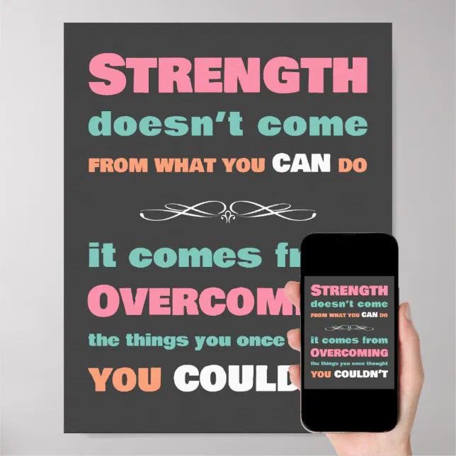 Strength Motivational Quote Poster | Zazzle