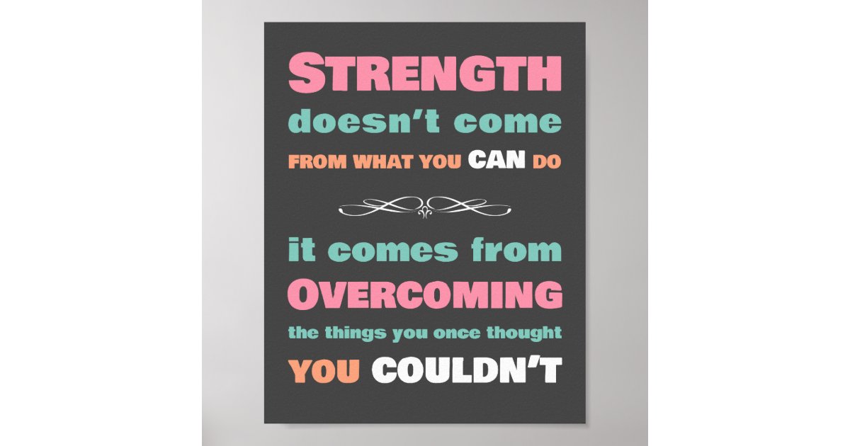 Strength Motivational Quote Poster | Zazzle