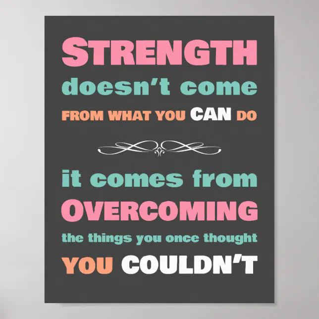 Strength Motivational Quote Poster | Zazzle