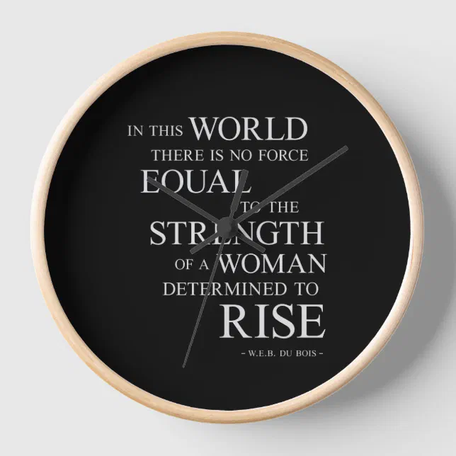 Strength Of Woman Inspirational Motivational Quote Wall Clock | Zazzle