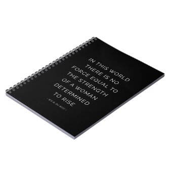 Strength Woman Inspirational Quote Notebook Black | Zazzle