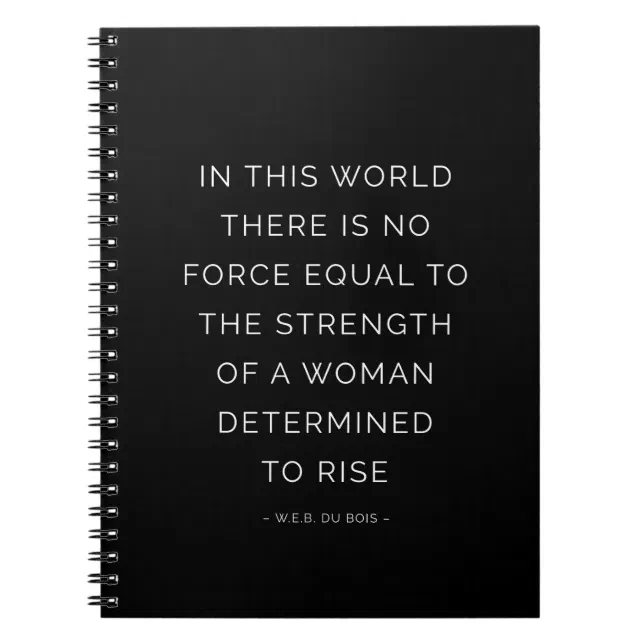 Strength Woman Inspirational Quote Notebook Black | Zazzle