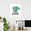 Stress Beaters Funny Baking Whisk Pun Poster | Zazzle