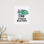 Stress Beaters Funny Baking Whisk Pun Poster | Zazzle