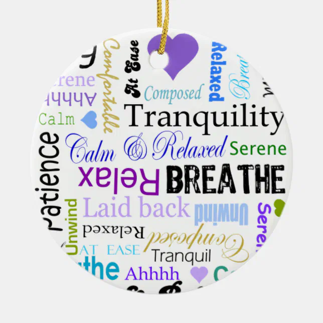 Stress-relief Calm & Relaxing Typography Ornament | Zazzle