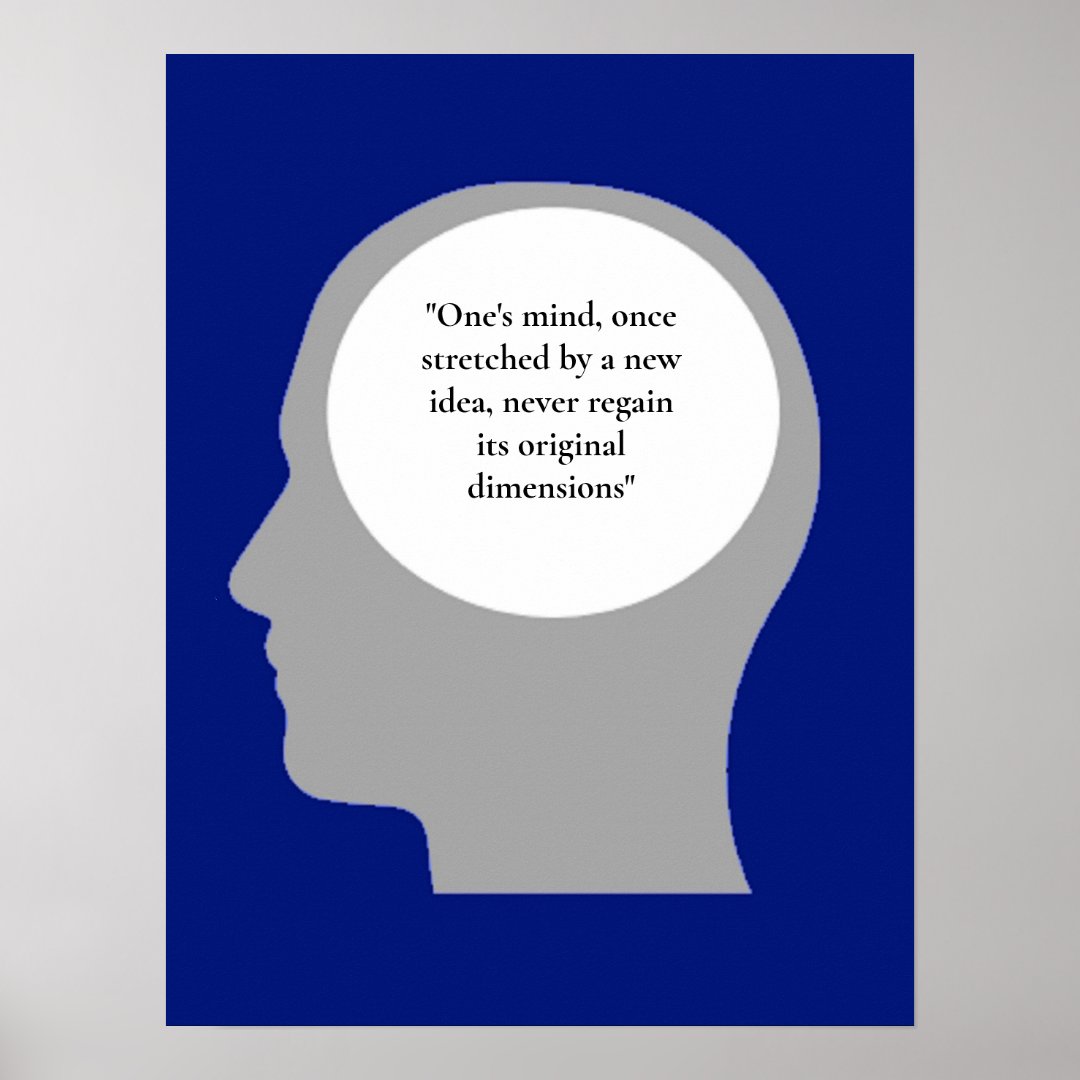 Stretched mind idea quote poster | Zazzle