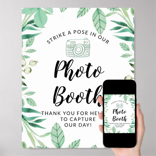 Strike a Pose Photo Booth Wedding Reception Sign | Zazzle