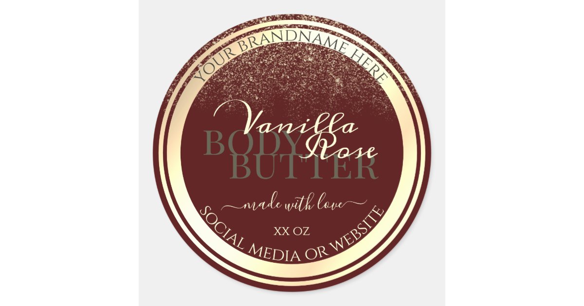 Striking Burgundy & Gold Product Packaging Labels | Zazzle