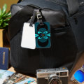 Striking Cutting-Edge Cyan and Black Vector Design Luggage Tag | Zazzle