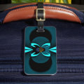 Striking Cutting-Edge Cyan and Black Vector Design Luggage Tag | Zazzle