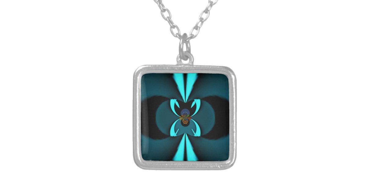 Striking Cutting-Edge Cyan and Black Vector Design Silver Plated ...