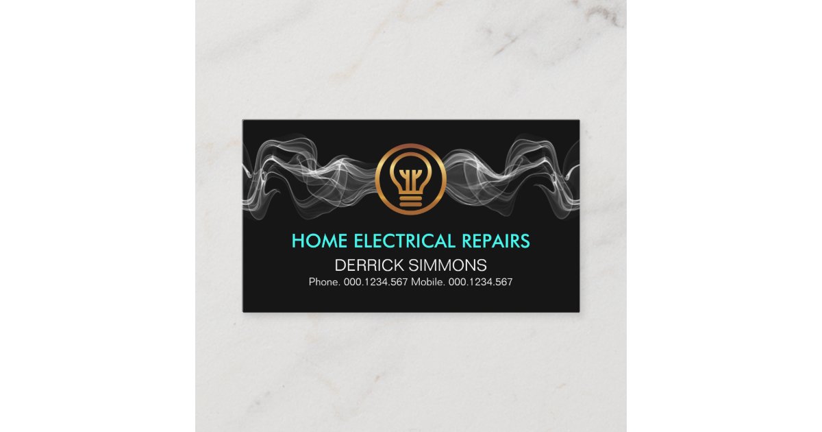 Striking Electric Lightning Wave Electrician Business Card | Zazzle