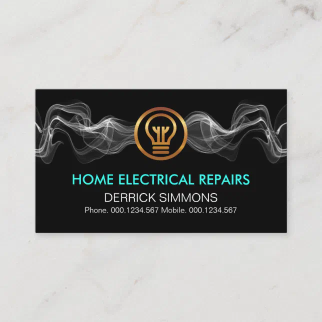 Striking Electric Lightning Wave Electrician Business Card | Zazzle