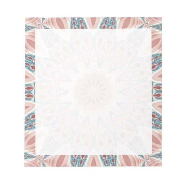 Striking Modern Kaleidoscope Mandala Fractal Art Notepad | Zazzle