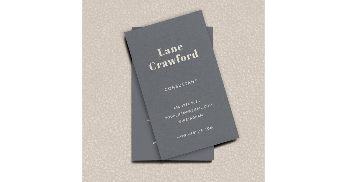 Striking Modern Minimalist Dusty Blue Ivory Business Card | Zazzle