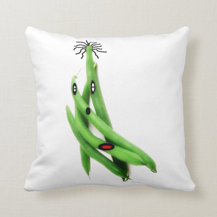 String Bean Cartoon Throw Pillow | Zazzle.com