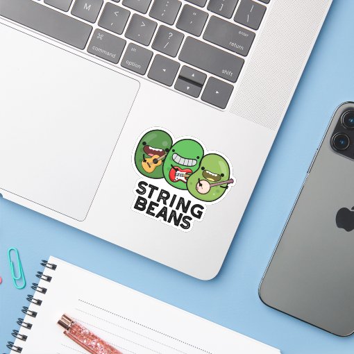 String Beans Funny Vegetable Pun Sticker | Zazzle