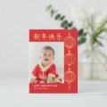 String Lanterns Happy Lunar New Year Postcard | Zazzle