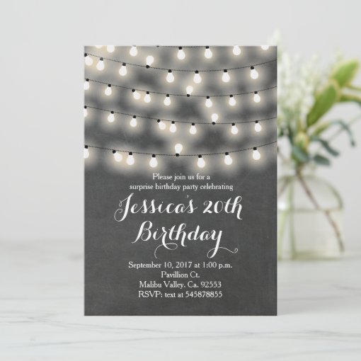 String light birthday invitation | Zazzle