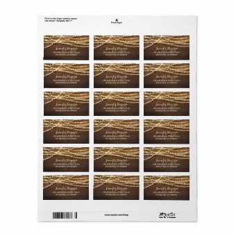 String Lights and Barn Wood Rustic Label | Zazzle