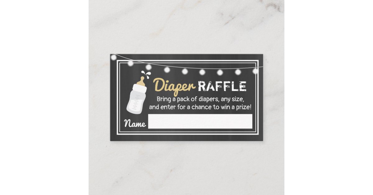 String Lights Baby is Brewing Shower Diaper Raffle Enclosure Card | Zazzle