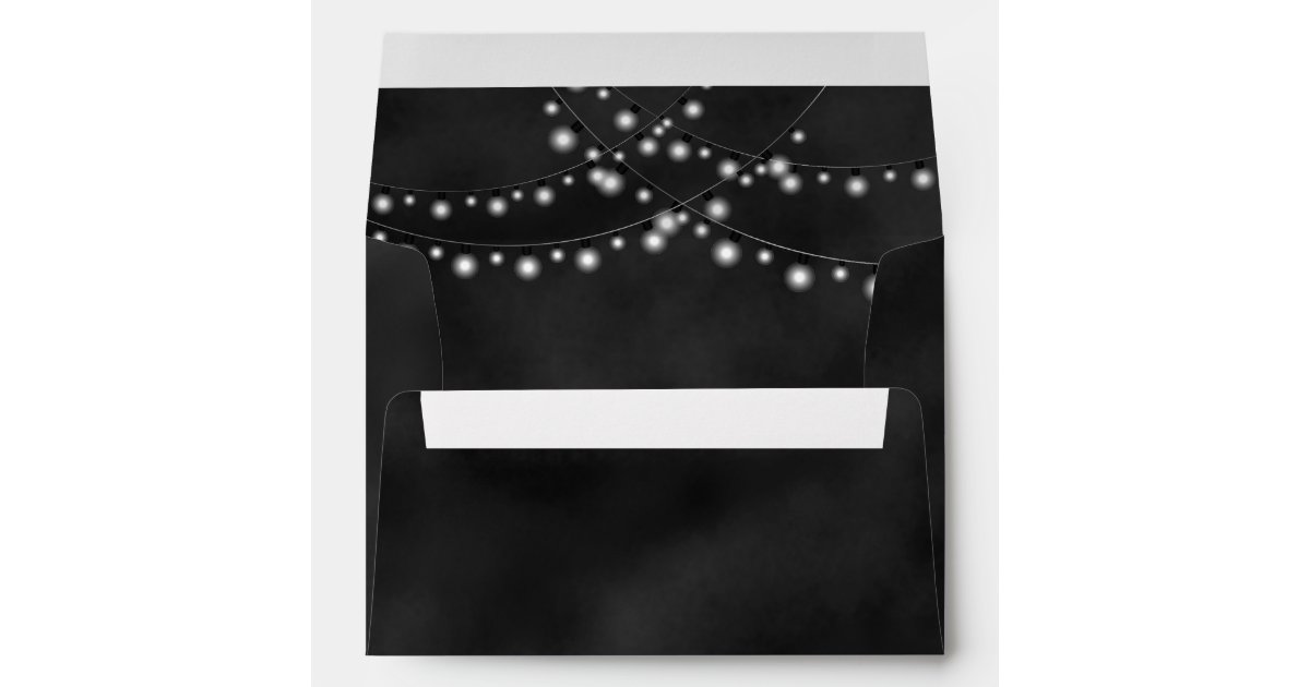 String Lights Black Chalkboard Custom Envelopes | Zazzle